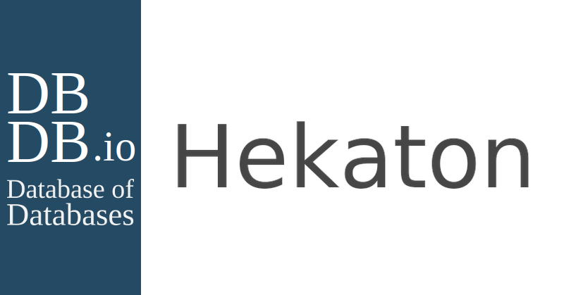 Hekaton Database Of Databases