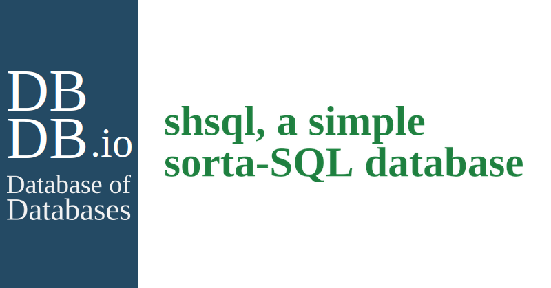 shsql - Database of Databases